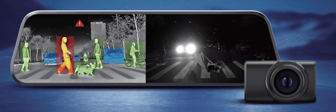 9.66" Rearview Mirror With Infrared AI Camera For Aftermarket ADAS